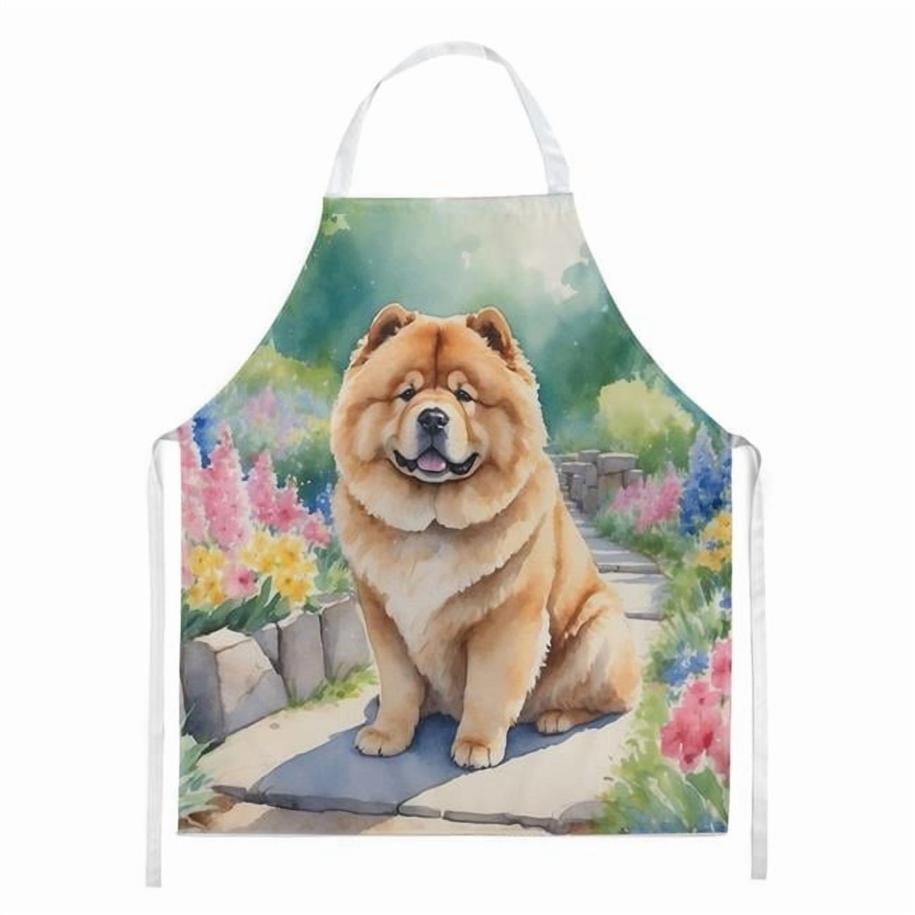 Carolines Treasures DAC6599APRON 30 x 27 in. Chow Chow Spring Path ...