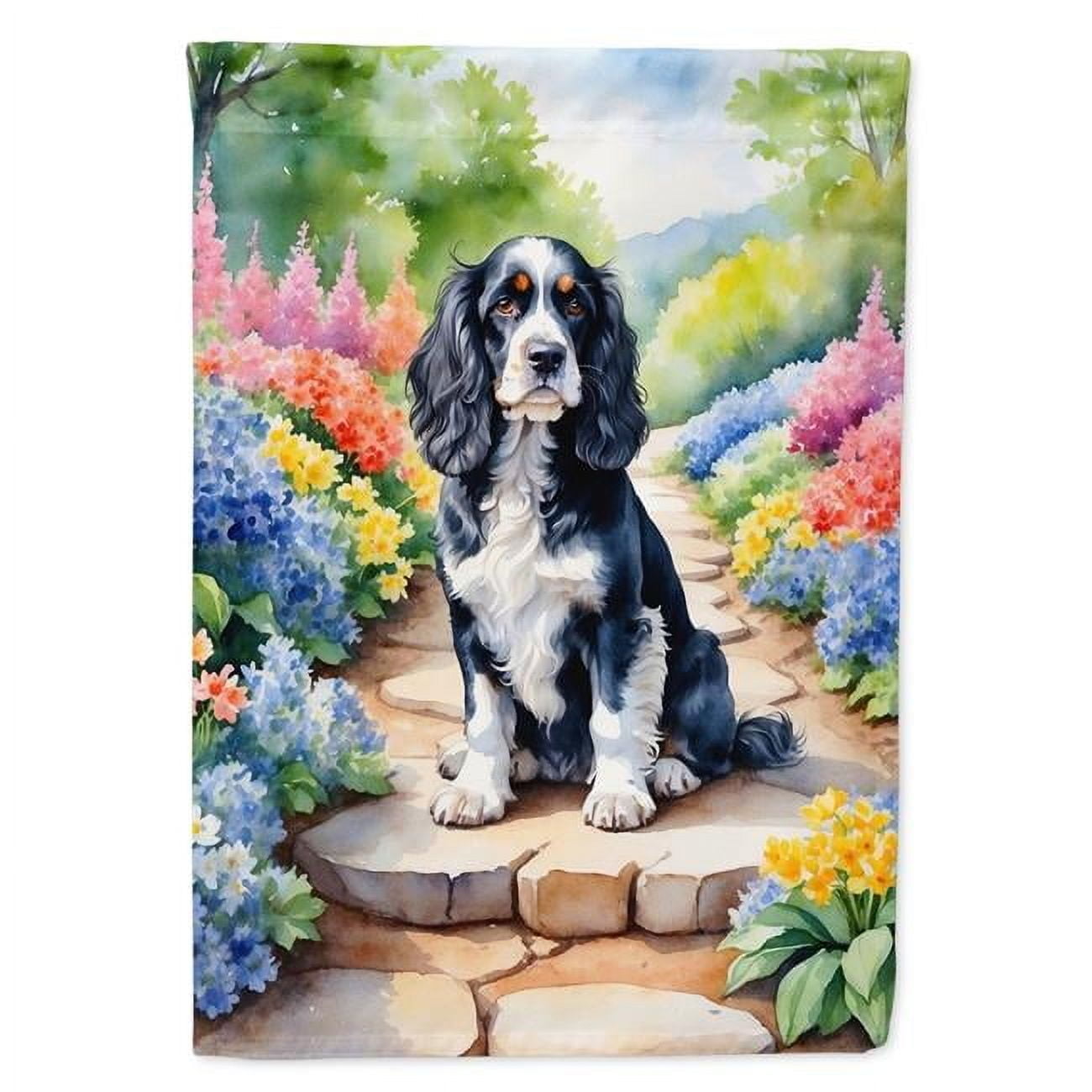 Cocker Spaniel Spring Path House Flag - Walmart.com
