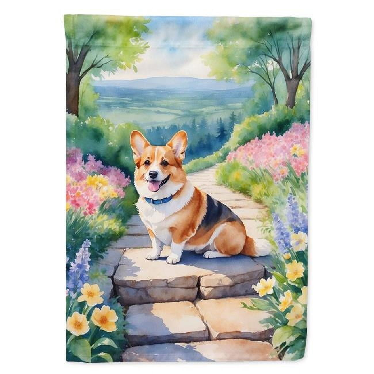 Corgi Spring Path House Flag - Walmart.com