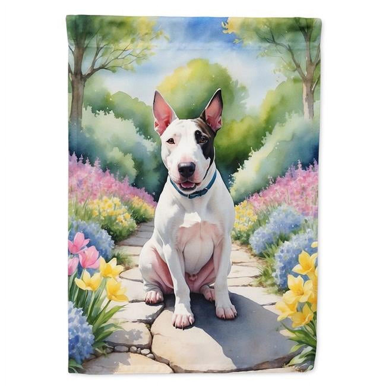 English Bull Terrier Spring Path House Flag - Walmart.com