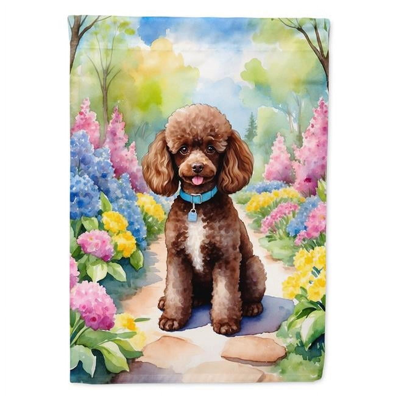 Chocolate Poodle Spring Path House Flag - Walmart.com