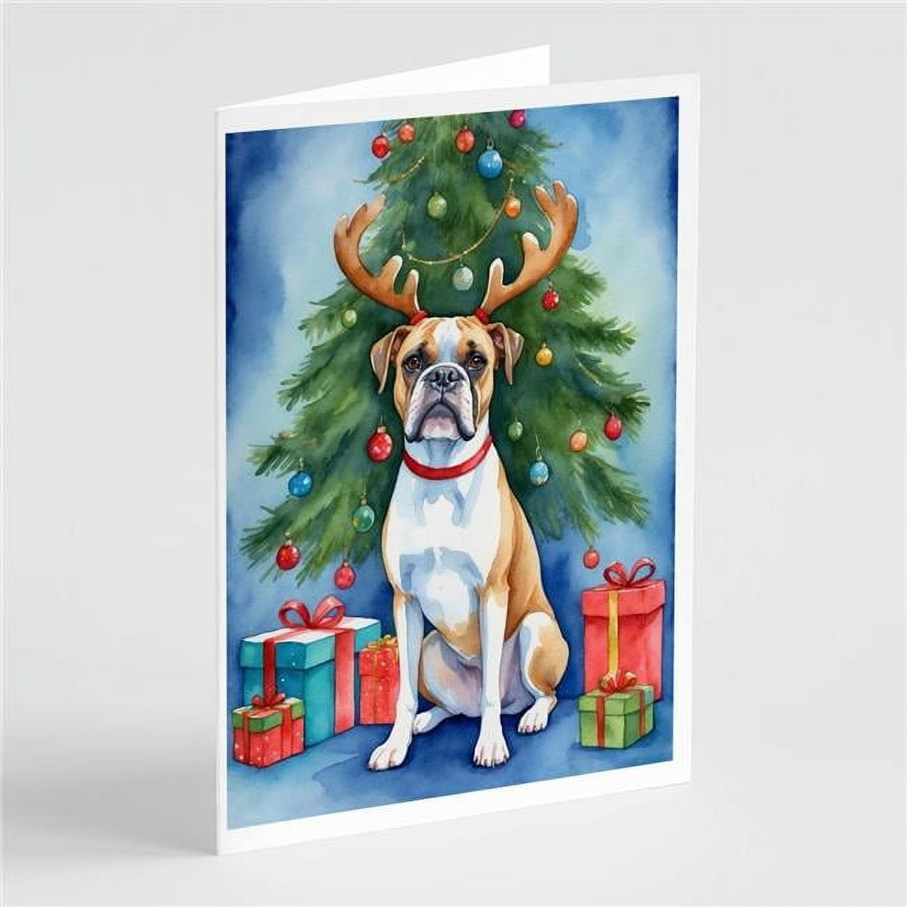 Carolines Treasures DAC7744GCA7P 5 x 7 in. White Boxer Christmas ...
