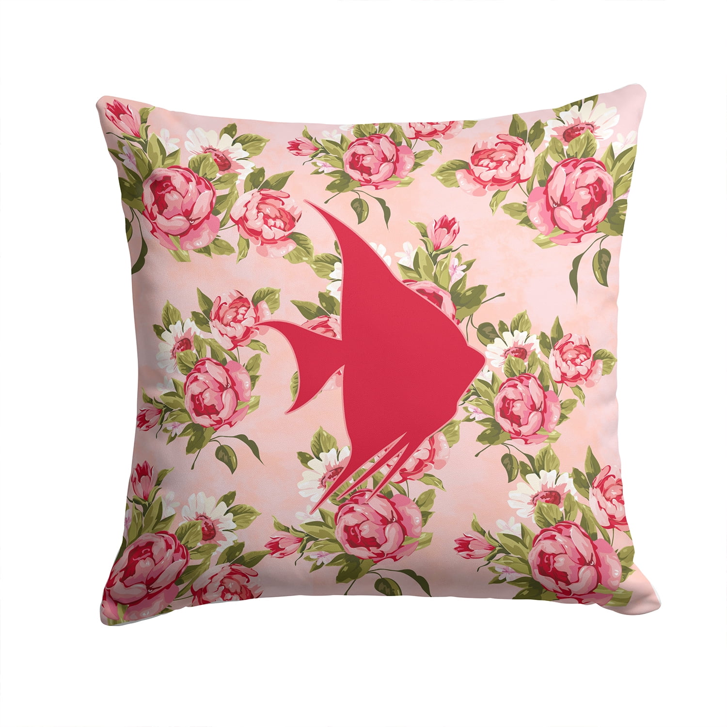 Carolines Treasures Fish - Angel Fish Shabby Chic Pink Roses Fabric ...