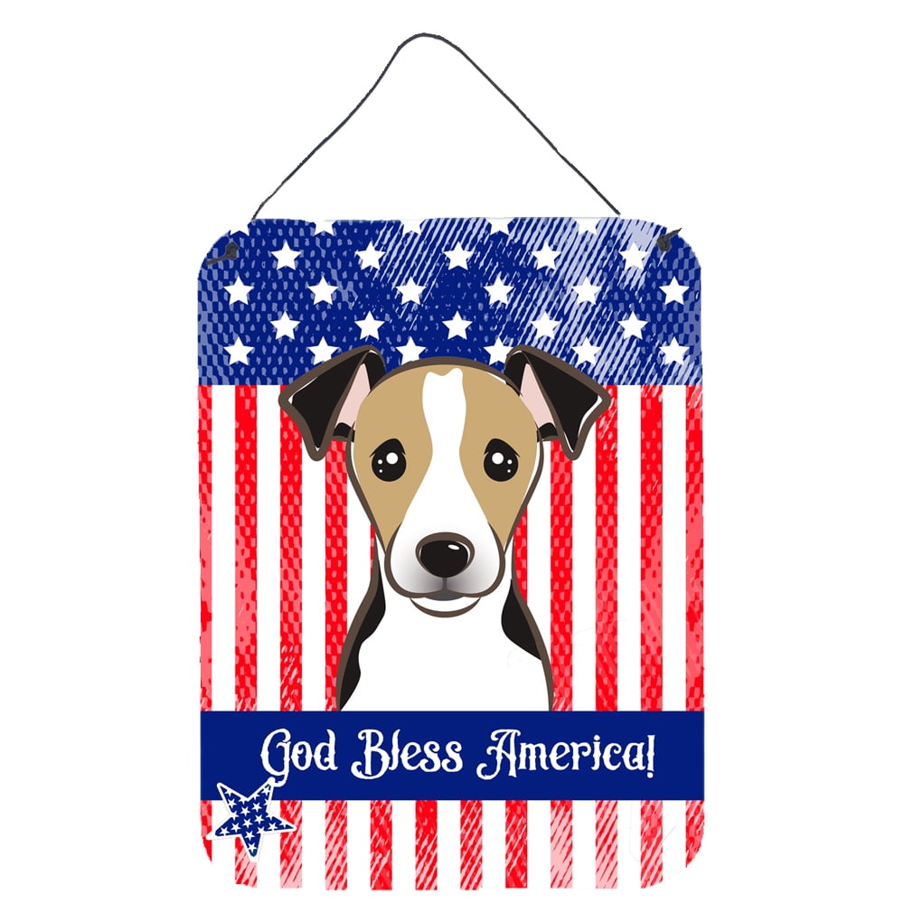 Caroline's Treasures BB2191DS1216 American Flag and Jack Russell ...