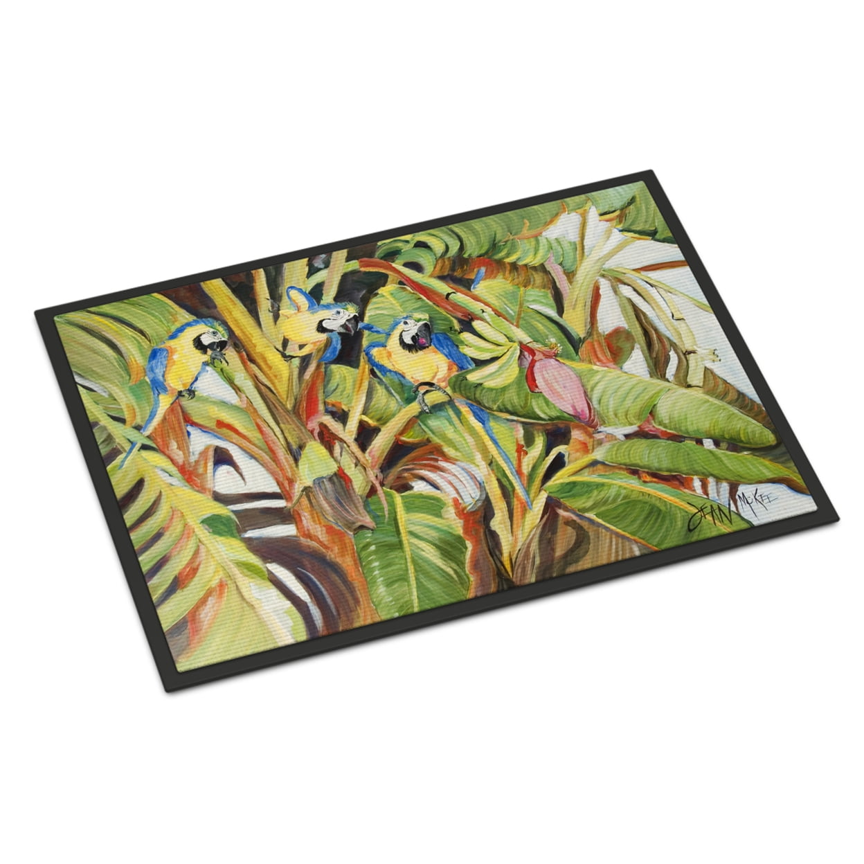 Carolines Treasures JMK1010JMAT Three Blue Parrots Door Mat Indoor Rug ...