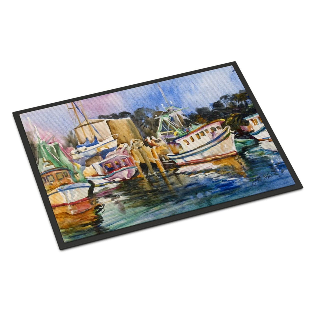 Carolines Treasures JMK1079JMAT Shrimp Boat Warehouse Door Mat Indoor ...