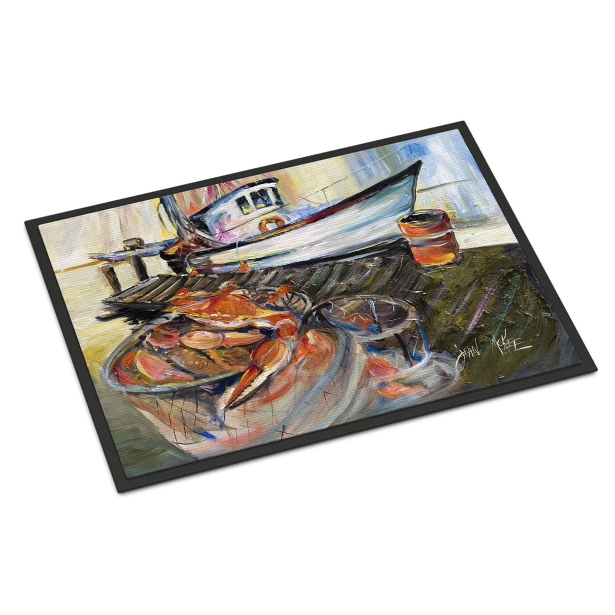 Carolines Treasures JMK1104JMAT Blue Crab Trap Door Mat Indoor Rug or ...