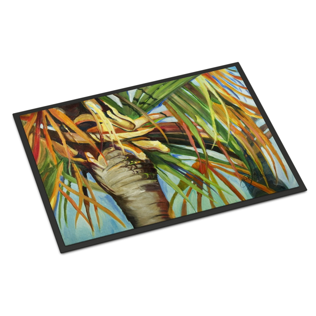 Carolines Treasures JMK1129MAT Orange Top Palm Tree Door Mat Indoor Rug ...