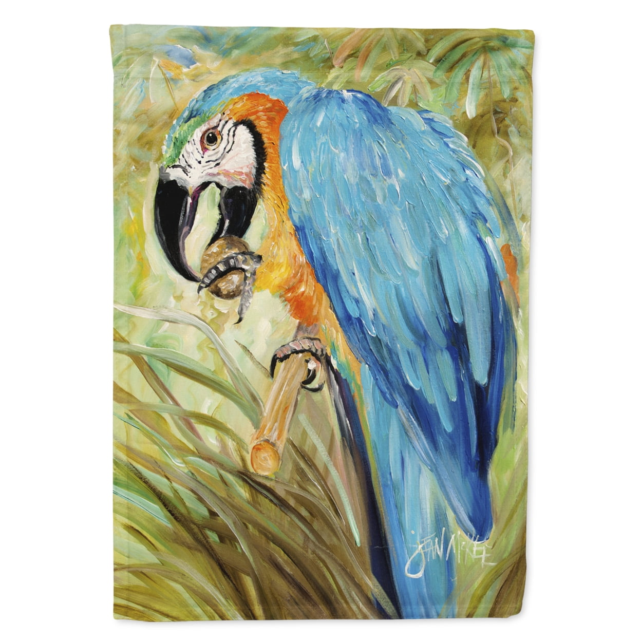Carolines Treasures JMK1147CHF Blue Parrots Flag Canvas House Size ...