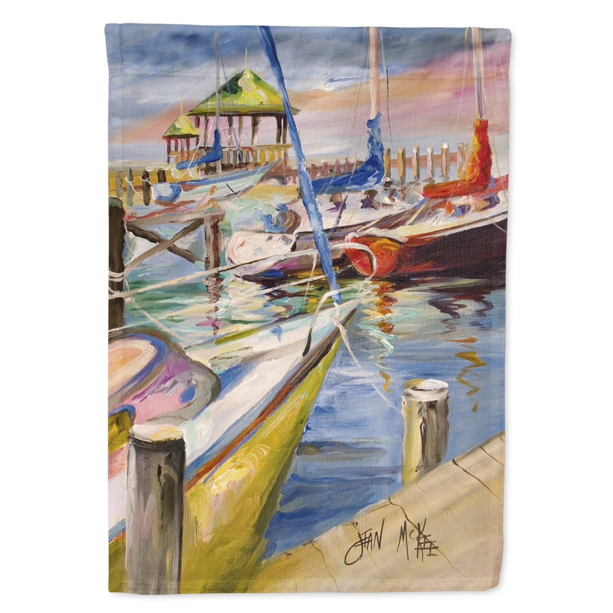 Carolines Treasures JMK1151CHF Boat Docks Sailboats Flag Canvas House ...