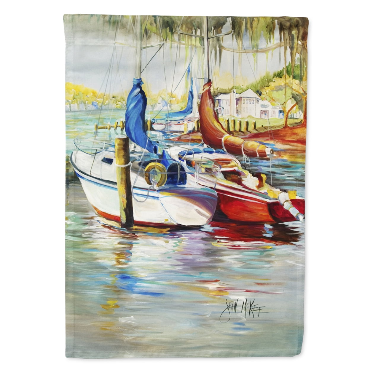 Carolines Treasures JMK1161CHF Ecor Rouge Sailboat Flag Canvas, Large ...