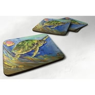 Hawaiian Ceramic Coasters 4 Pack Tribal Turtle - Walmart.com