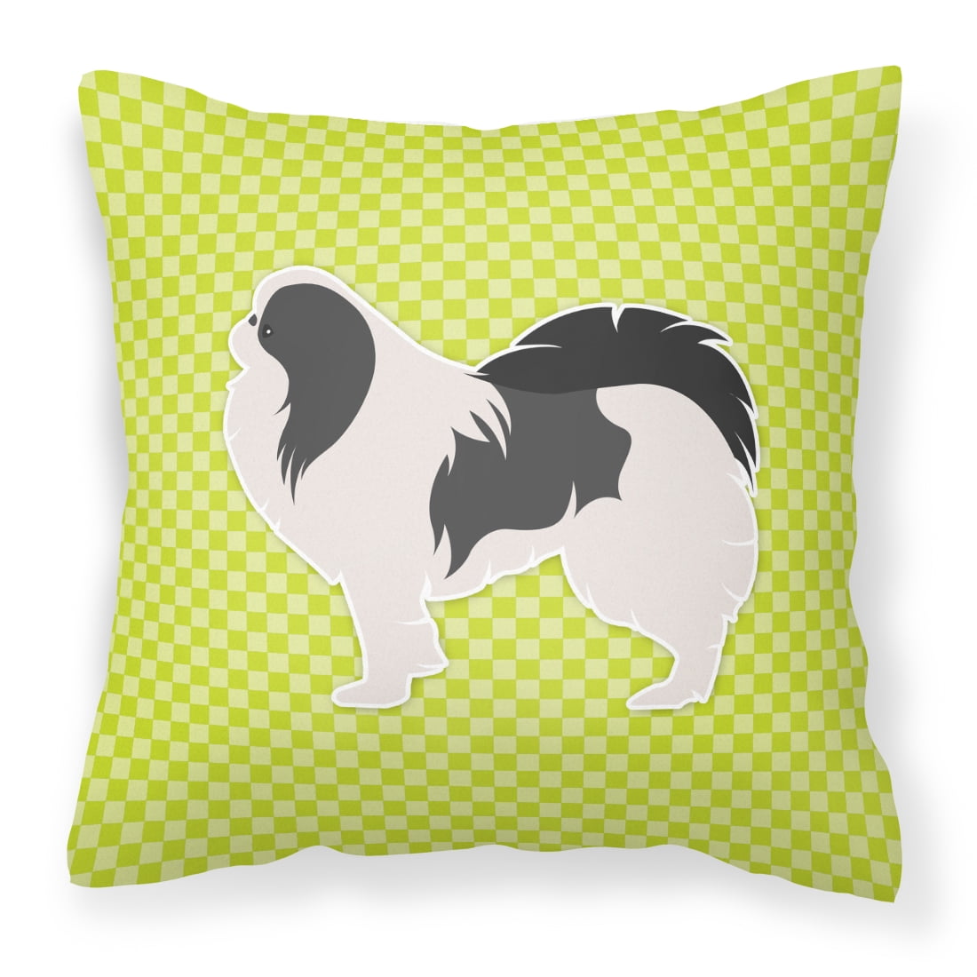 Carolines Treasures Japanese Chin Checkerboard Green Fabric Decorative ...