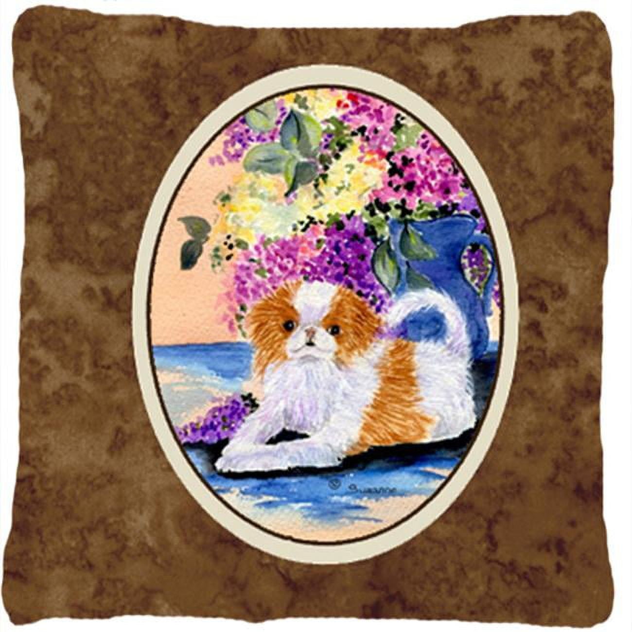 Carolines Treasures Japanese Chin Fabric Decorative Pillow 14Hx14W ...