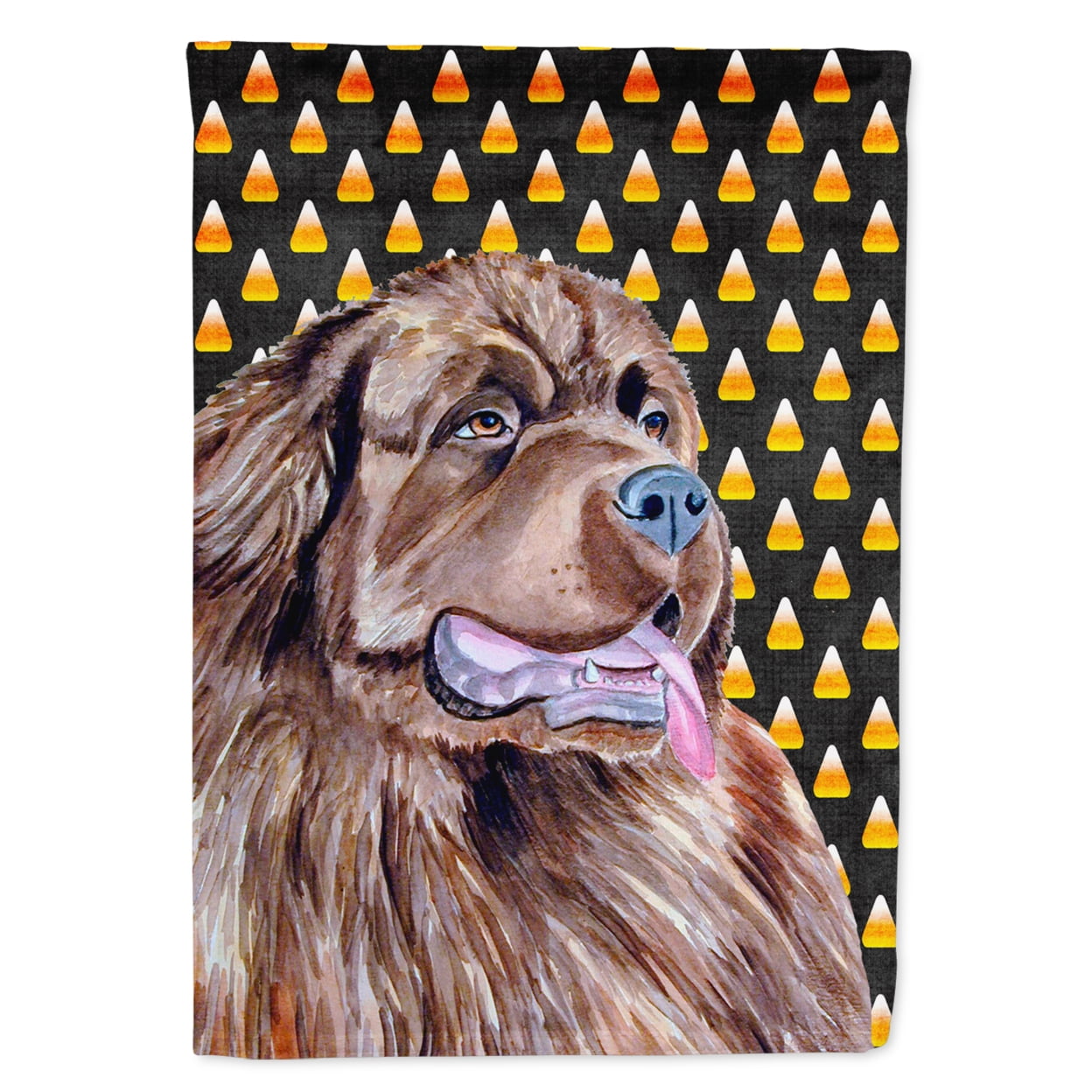 Carolines Treasures LH9050-FLAG-PARENT Newfoundland Candy Corn Halloween Portrait Flag ...