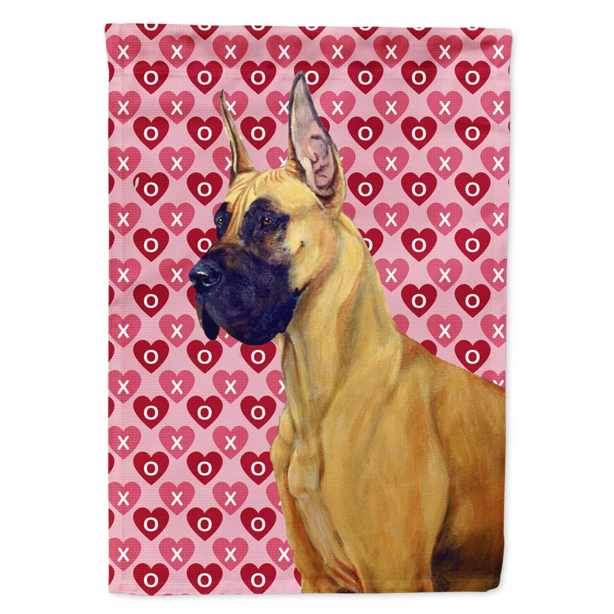 Carolines Treasures LH9130-FLAG-PARENT Great Dane Hearts Love and ...