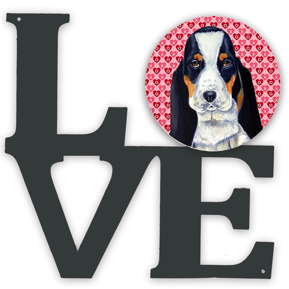 Carolines Treasures LH9149WALV Basset Hound Hearts Love and Valentines ...