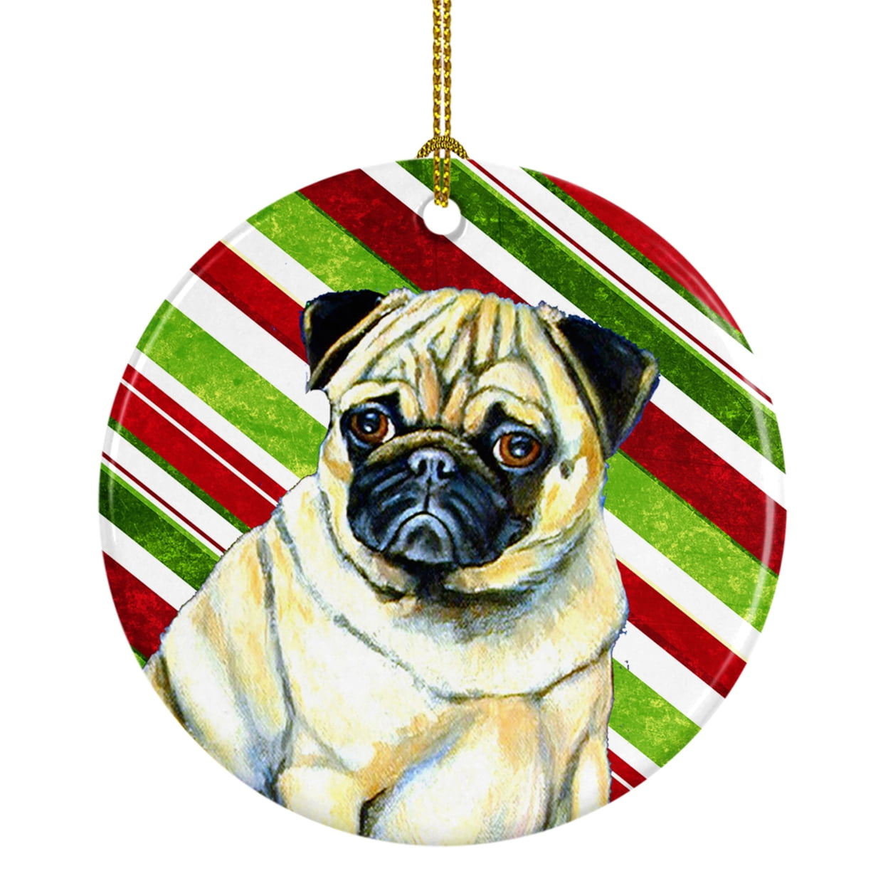 Carolines Treasures LH9252-CO1 Pug Candy Cane Holiday Christmas Ceramic ...