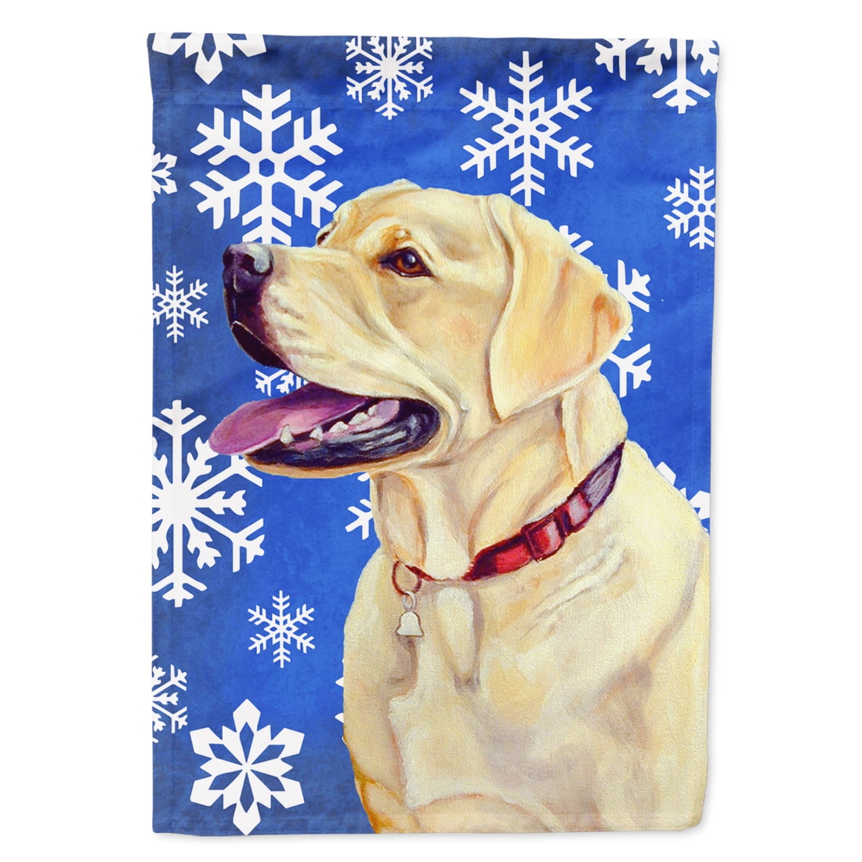 Carolines Treasures LH9293-FLAG-PARENT Labrador Winter Snowflakes ...