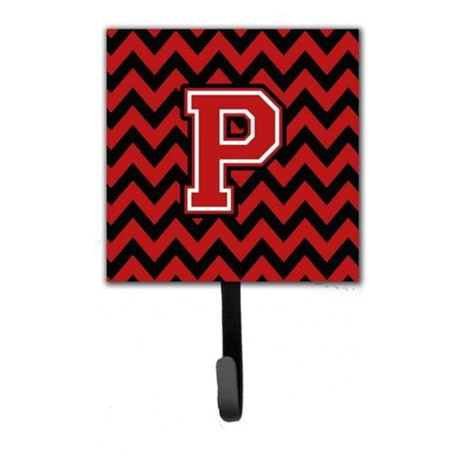 Carolines Treasures Letter P Chevron Black & Red Leash or Key Holder ...