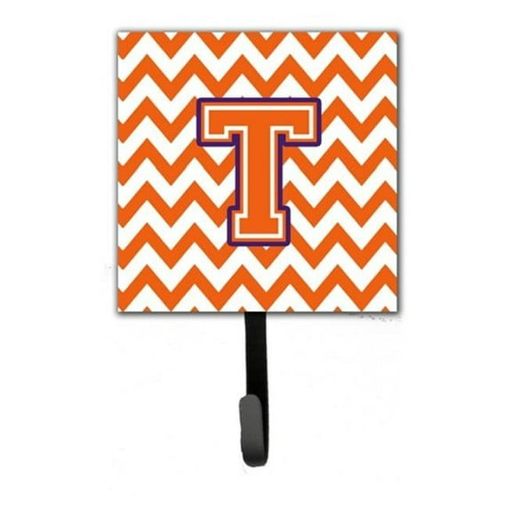 Carolines Treasures Letter T Chevron Orange & Regalia Leash or Key ...