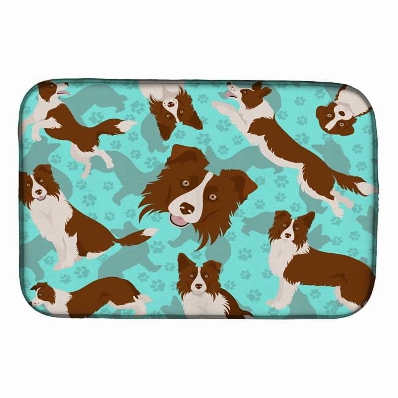 Carolines Treasures MLM1063DDM 21 x 14 in. Blue, Red Border Collie Dish ...