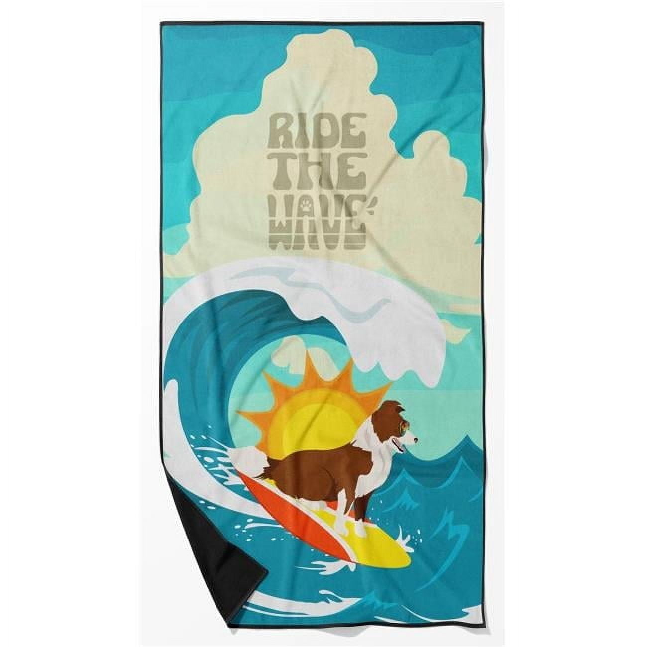 Surfer Dog Red Border Collie Premium Beach Towel 30 in x 60 in ...