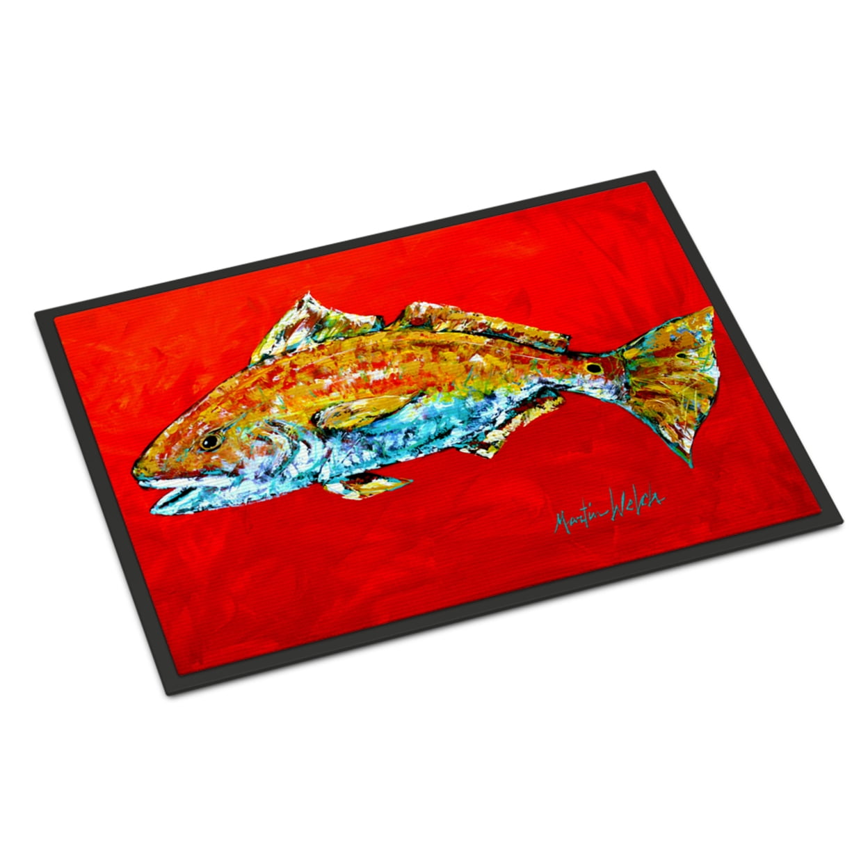 Carolines Treasures MW1111JMAT Fish - Red Fish Red Head Door Mat Indoor ...
