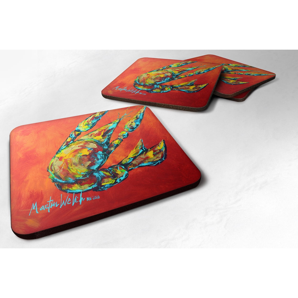 Carolines Treasures MW1131FC Crawfish Spicy Craw Foam Coaster Set of 4 ...