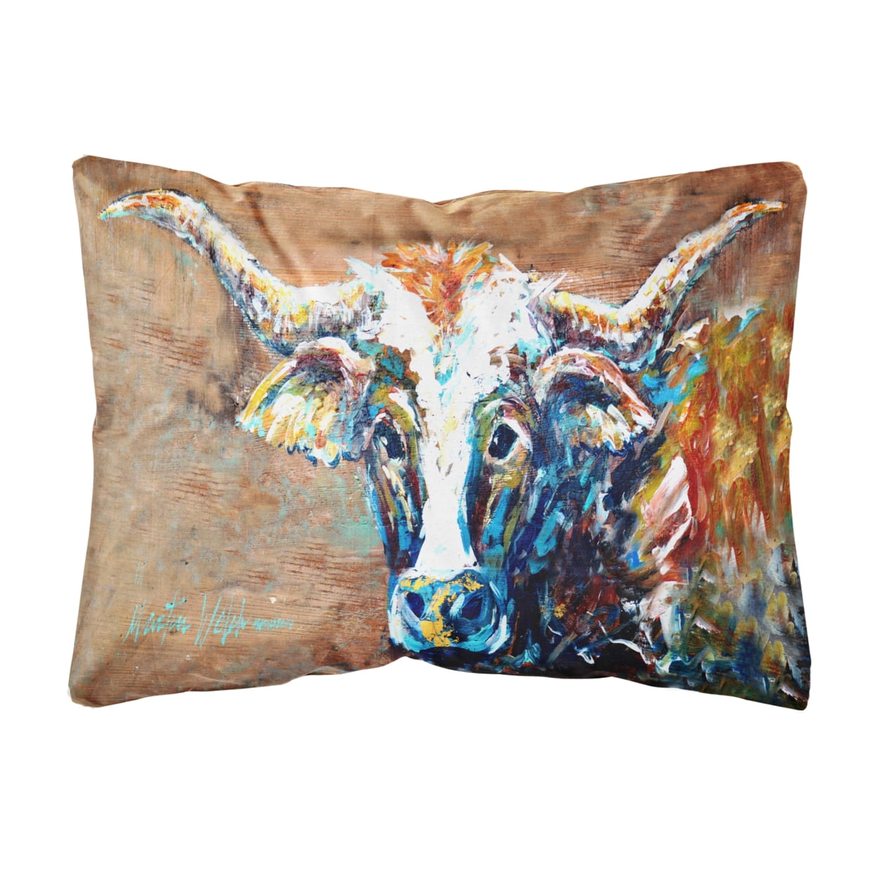 Carolines Treasures MW1165PW1216 On the Loose Brown Cow Canvas Fabric ...