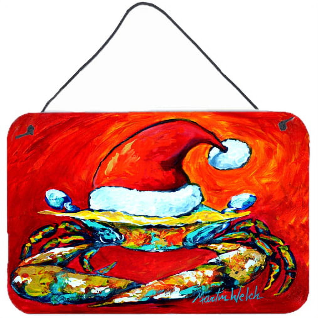 Carolines Treasures MW1169DS812 Crab in Santa Hat Santa Claws Wall or ...