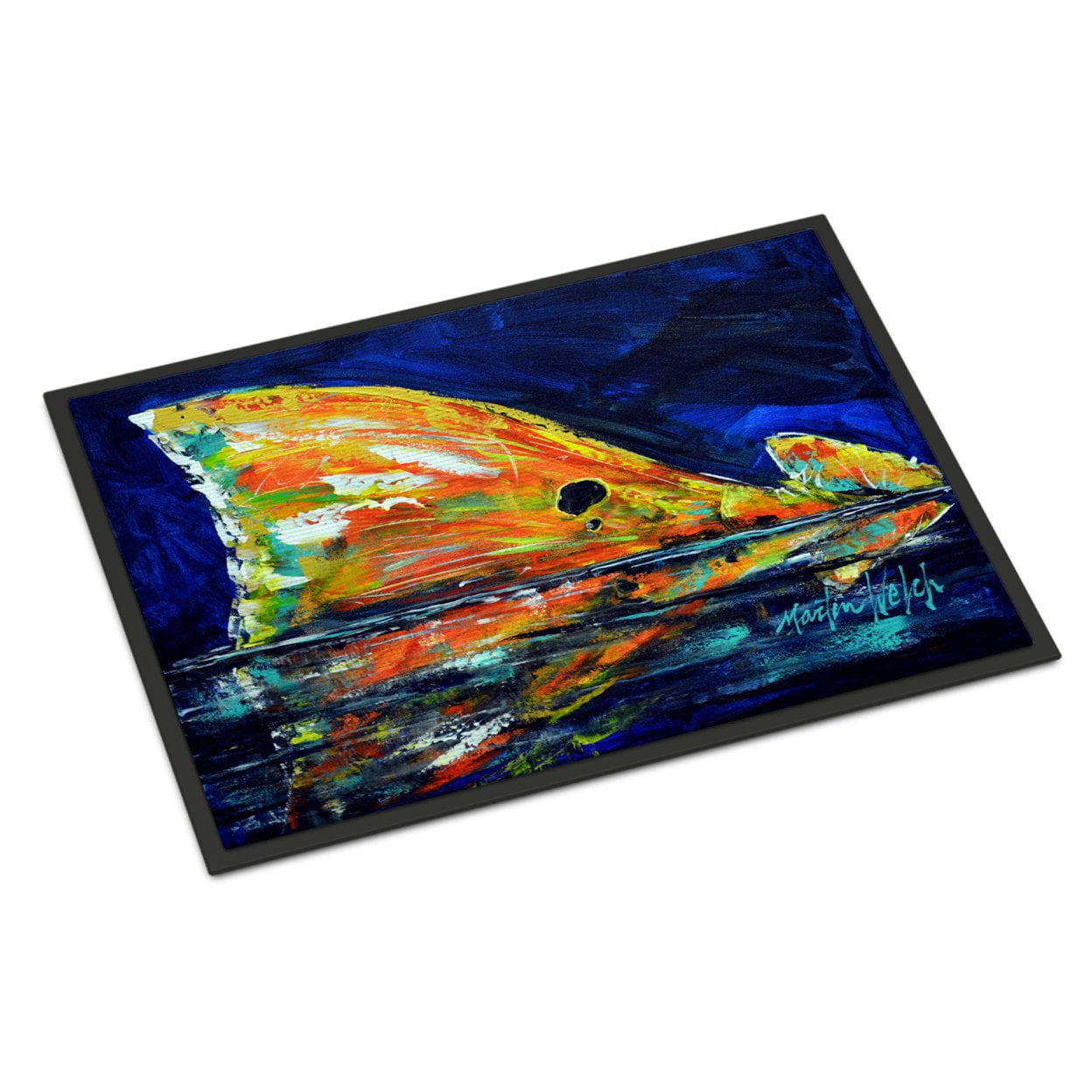 Carolines Treasures MW1276MAT Flipper Red Fish Door Mat Indoor Rug or ...