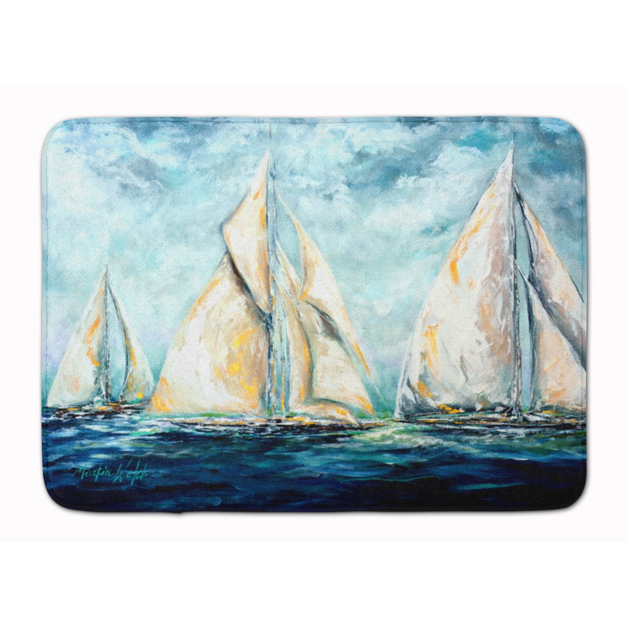 Carolines Treasures MW1283RUG The Last Mile Sail boats Machine Washable ...