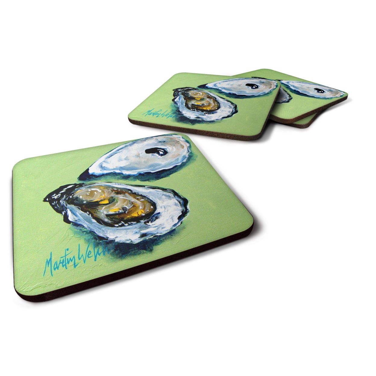 Carolines Treasures MW1361FC Two Shells Oyster Foam Coaster Set of 4 3 ...
