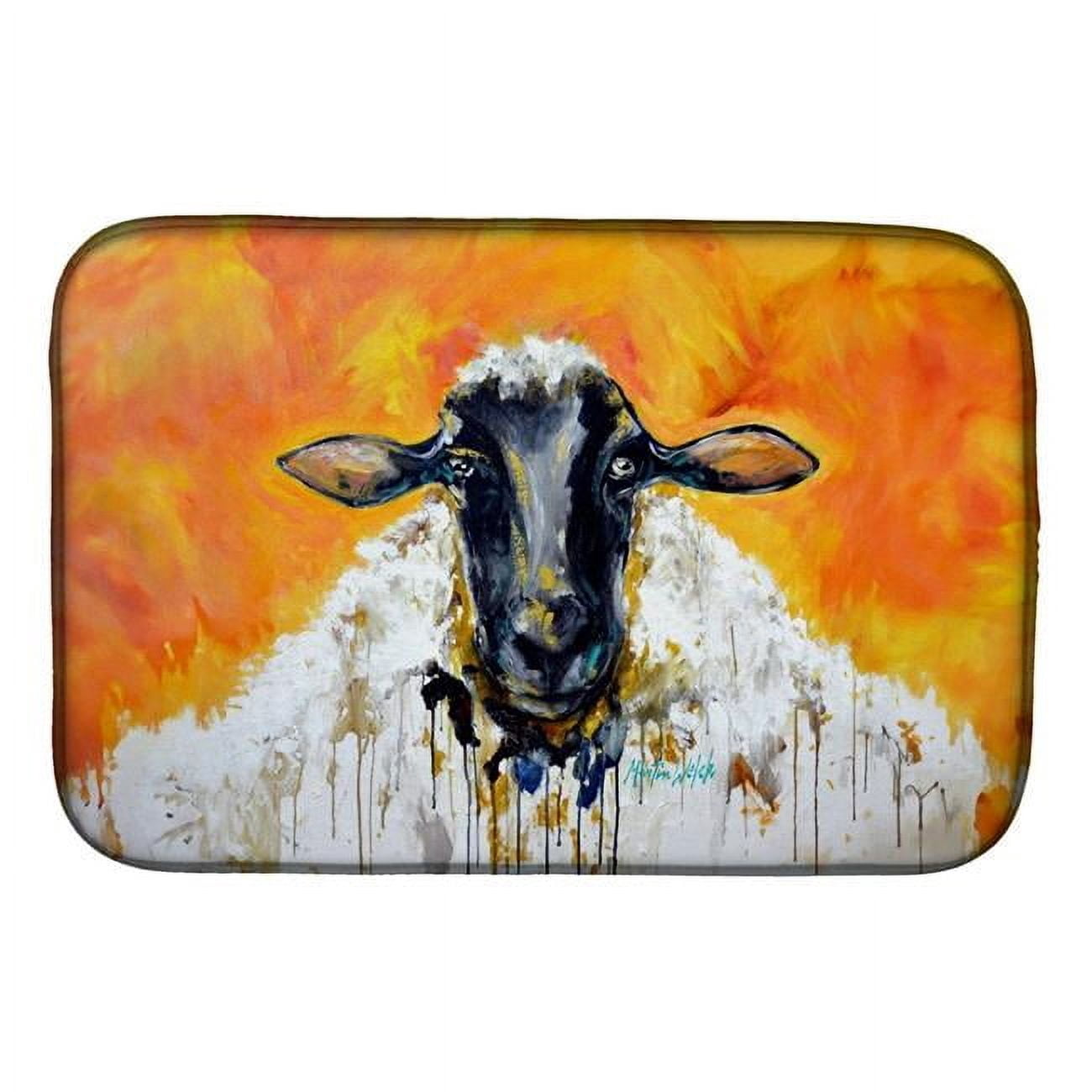 Carolines Treasures MW2109DDM 21 x 14 in. Peach Wool Sheep Dish Drying ...