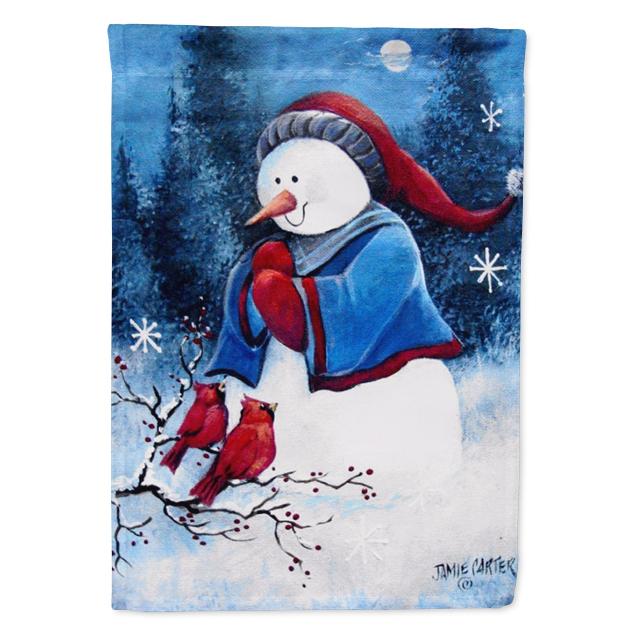 Carolines Treasures PJC1013CHF Hello Winter Friends Snowman Flag Canvas ...