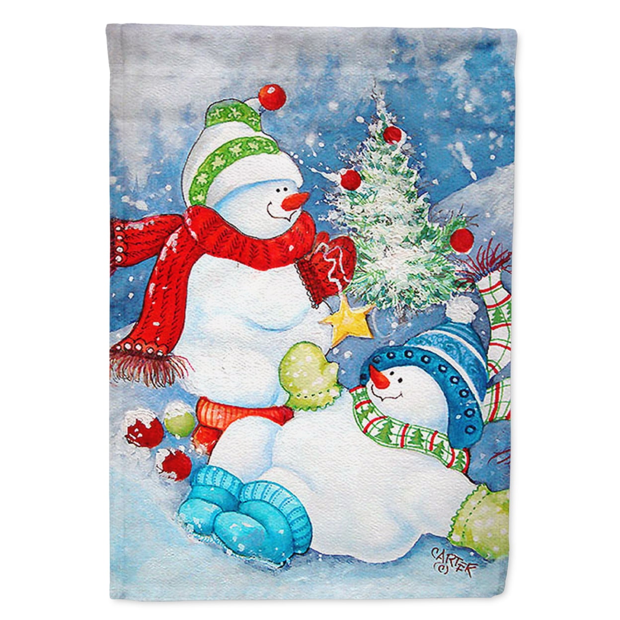 Carolines Treasures PJC1021CHF The Teens Celebrate Snowman Flag Canvas ...