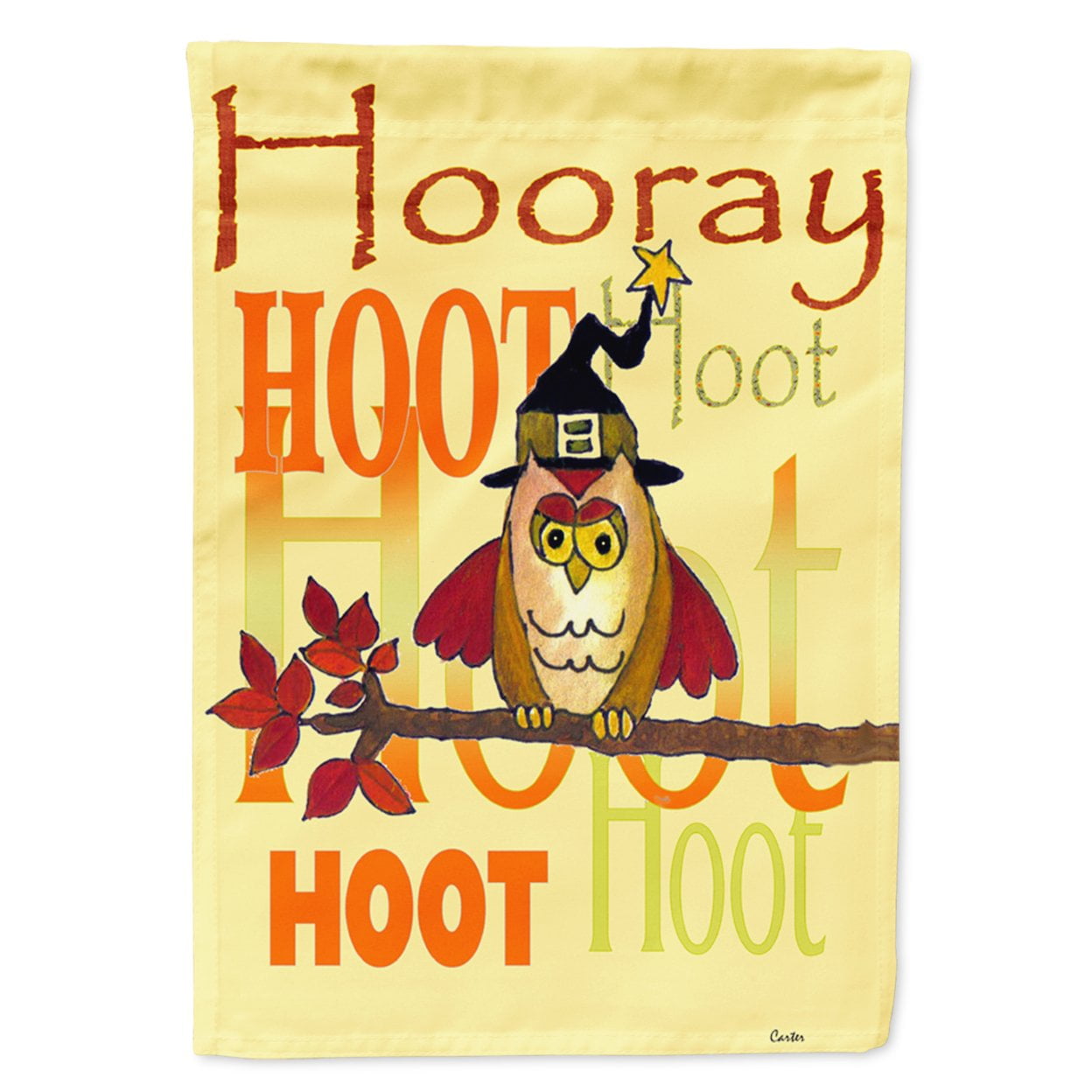 Carolines Treasures PJC1030GF Hooray Hoot Hoot Owl Flag Garden Size ...