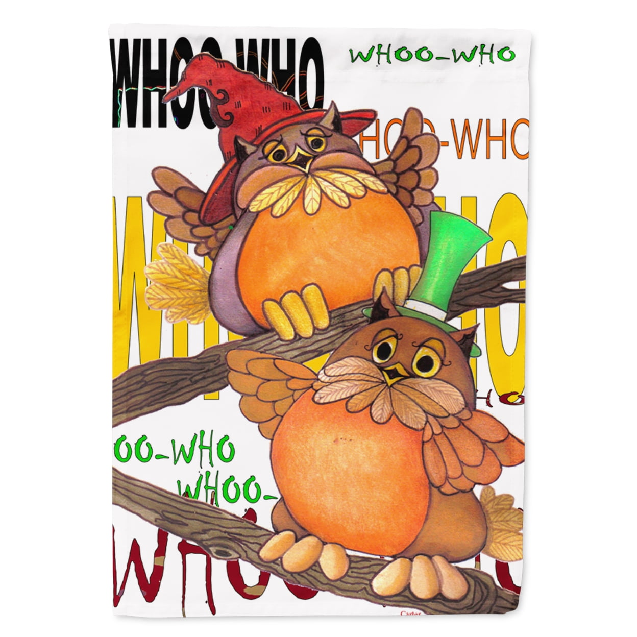 Carolines Treasures PJC1032GF Whoo Who Owl Flag Garden Size Small ...