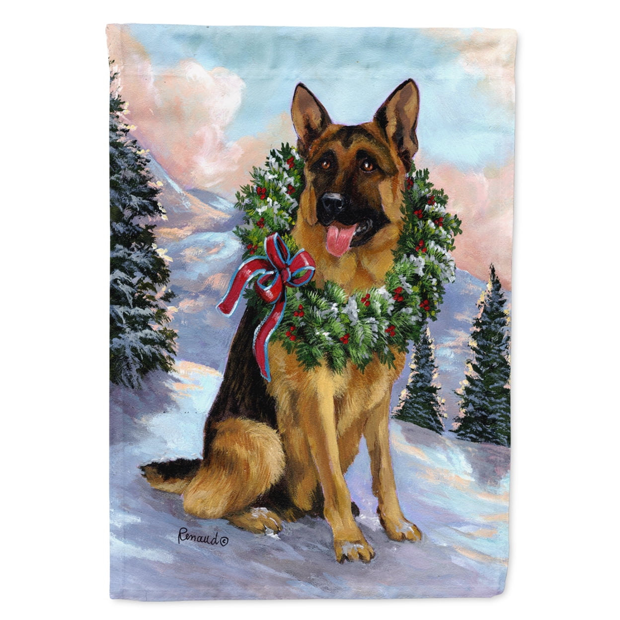 Carolines Treasures PPP3098CHF German Shepherd Christmas Honor Flag ...