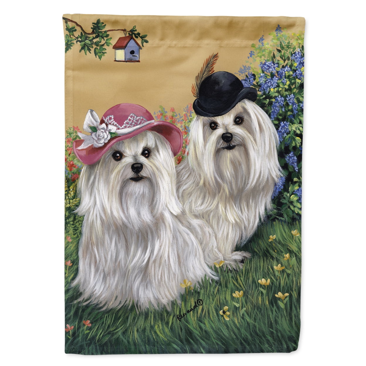 Carolines Treasures PPP3112CHF Maltese Mr and Mrs Flag Canvas House ...