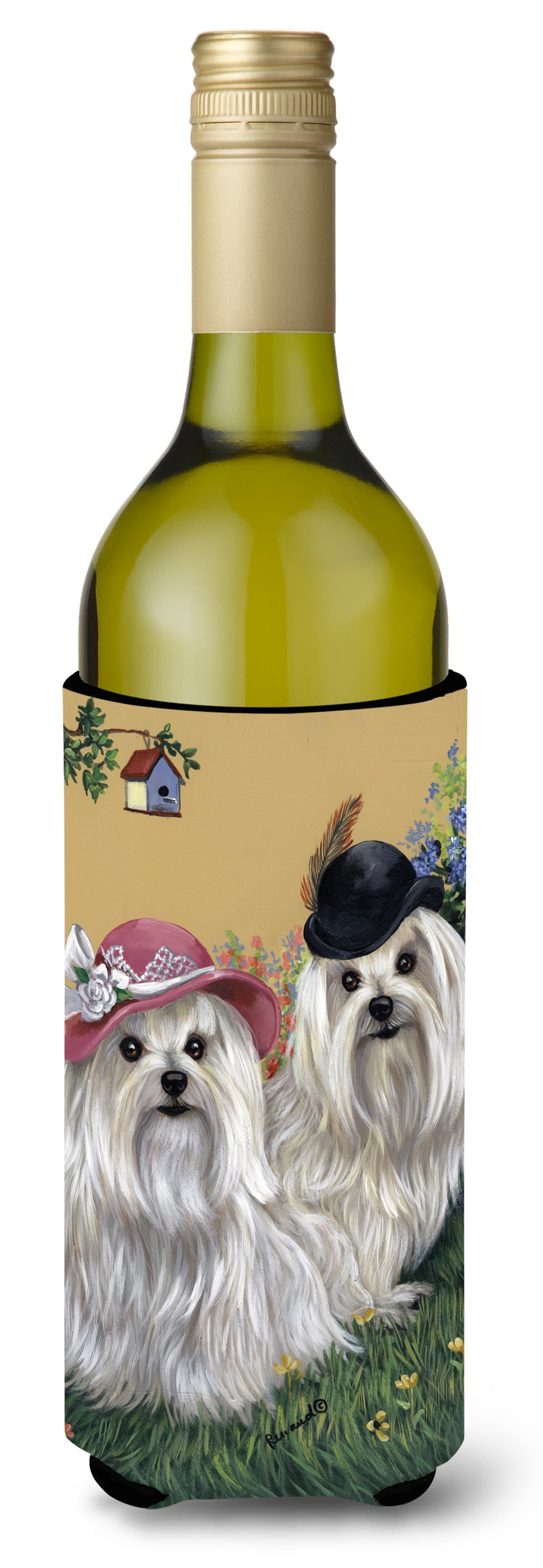 Carolines Treasures PPP3112LITERK 24 oz Maltese Mr & Mrs Wine Bottle ...
