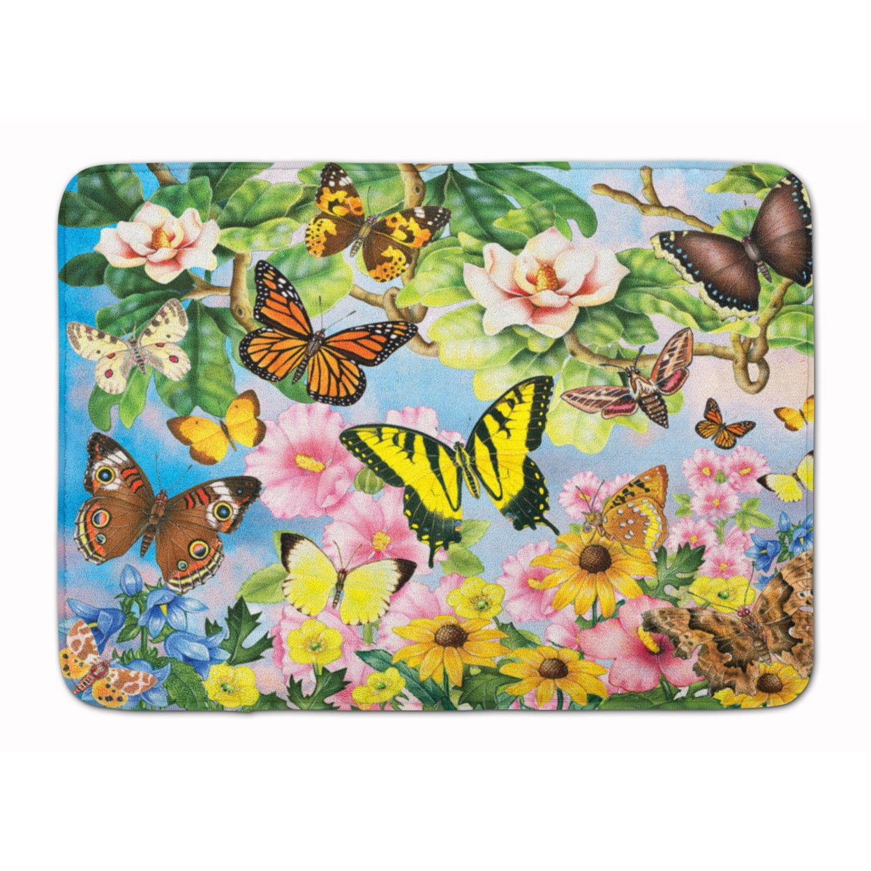 North American Butterflies Machine Washable Memory Foam Mat - Walmart.com