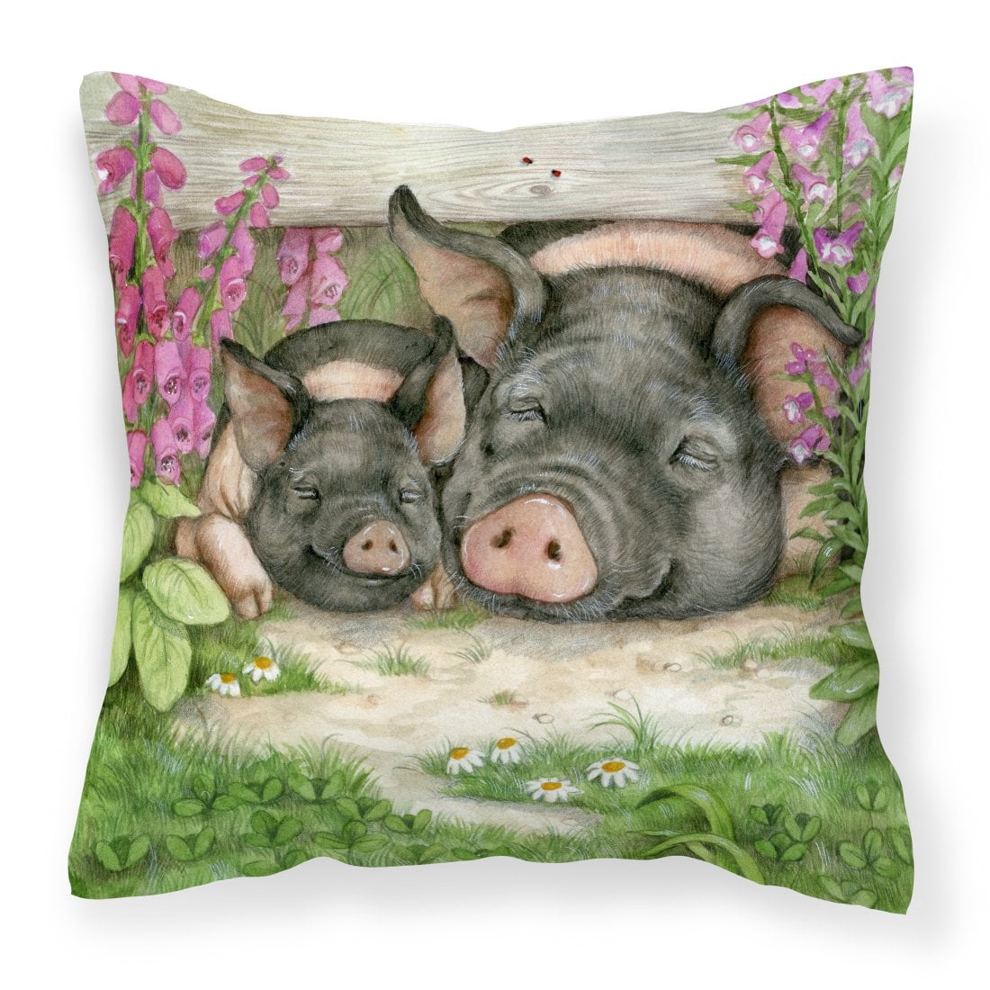 Carolines Treasures Pigs Under The Fence by Debbie Cook Canvas ...