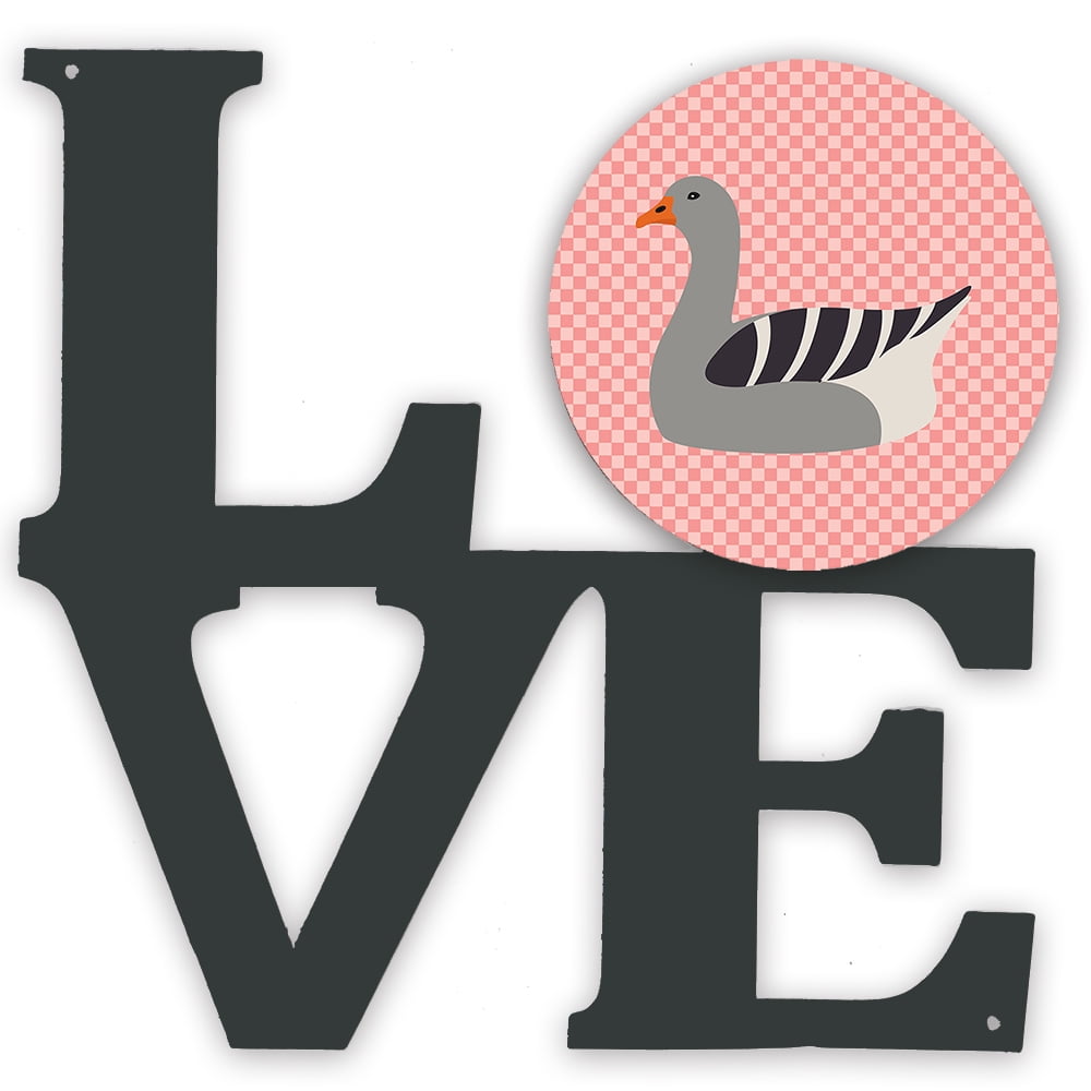 Caroline's Treasures BB7893WALV Pilgrim Goose Pink Check Metal Wall ...