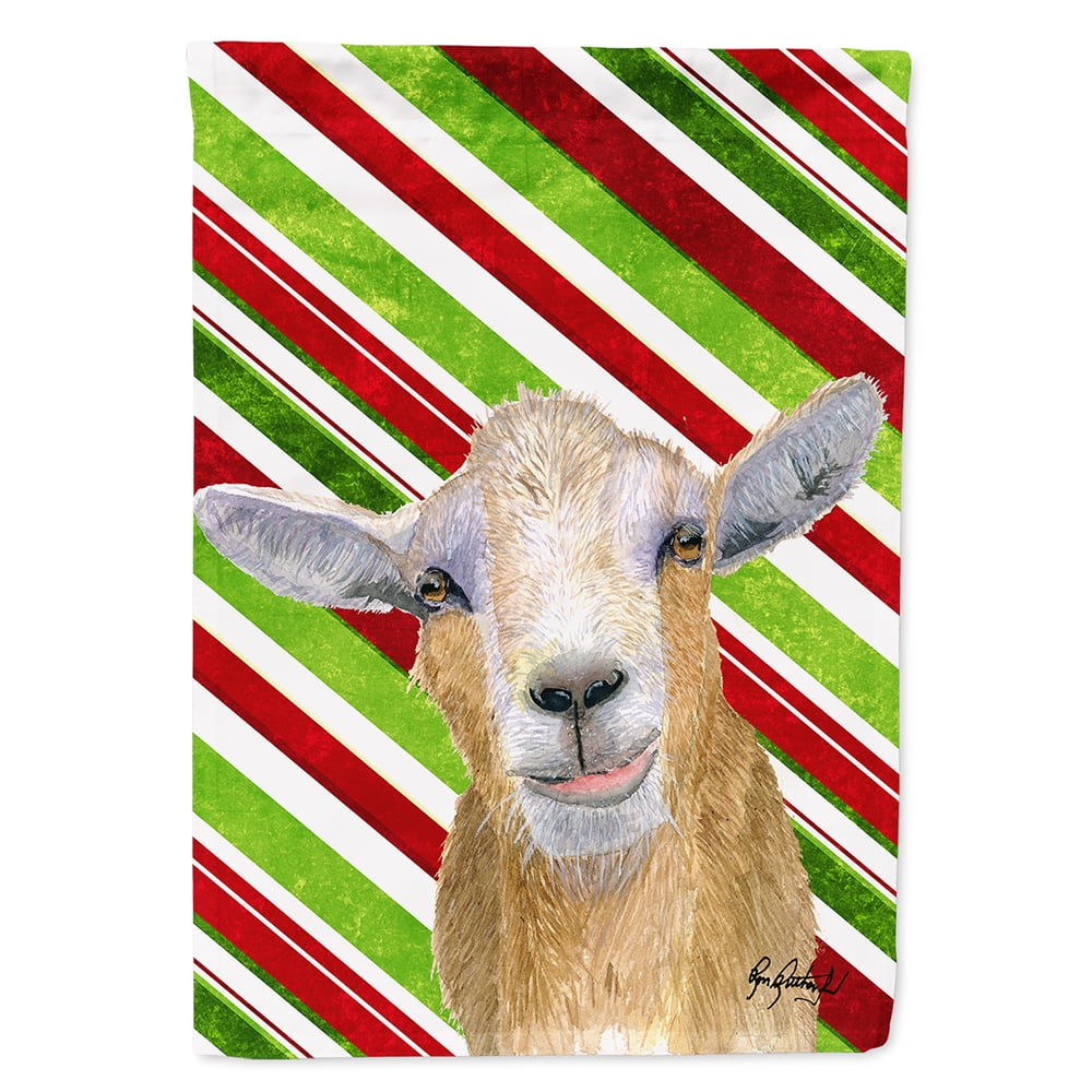Carolines Treasures RDR3022-FLAG-PARENT Candy Cane Goat Christmas Flag ...