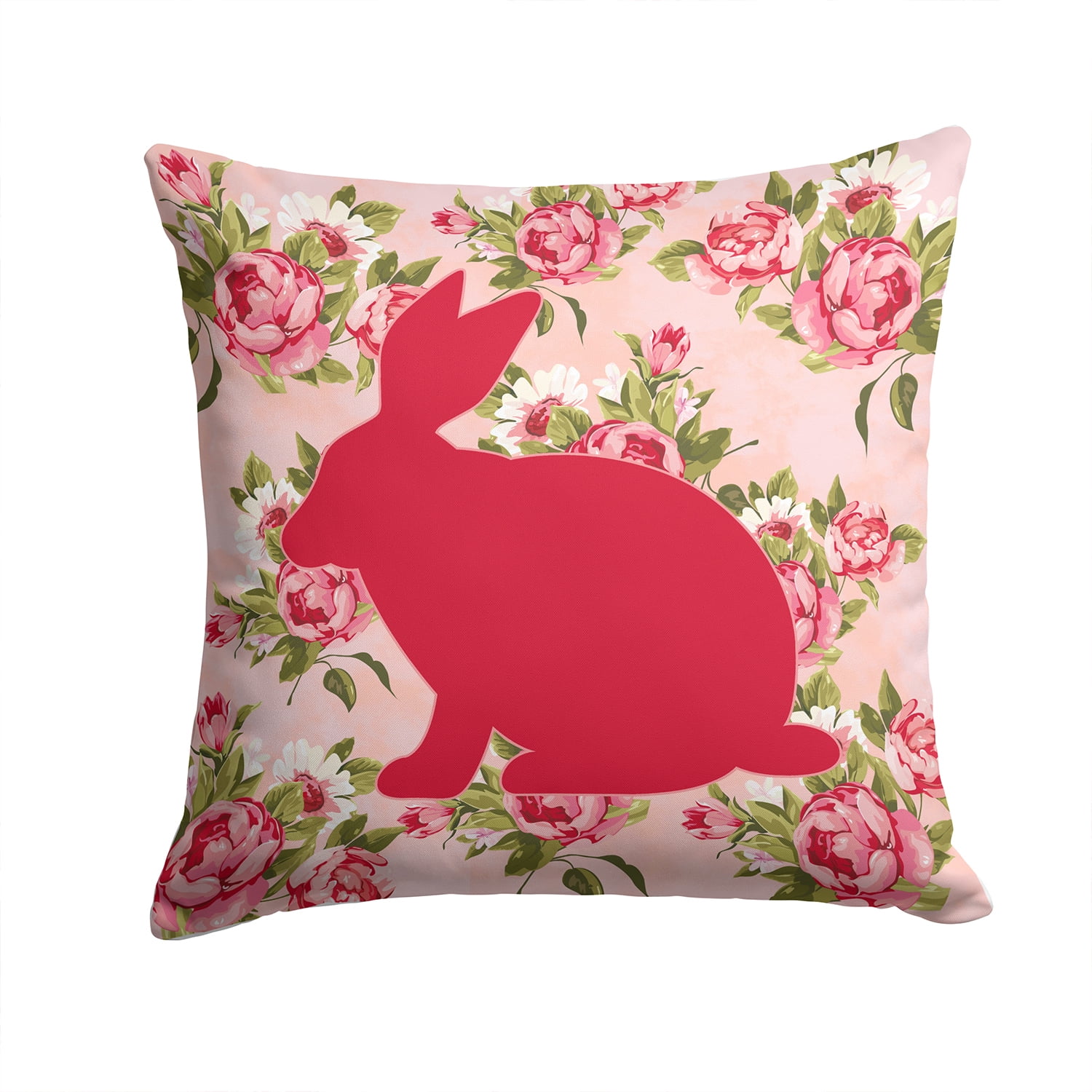 Carolines Treasures Rabbit Shabby Chic Pink Roses Fabric Decorative ...