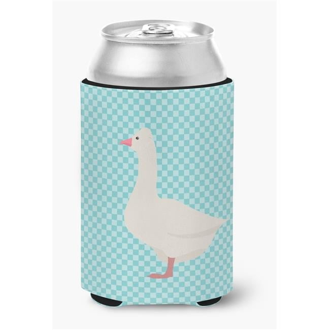 Carolines Treasures Roman Goose Blue Check Can or Bottle Hugger Can ...
