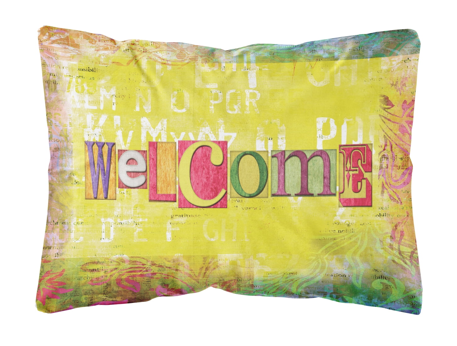 Carolines Treasures SB3097PW1216 Artsy Welcome Canvas Fabric Decorative ...