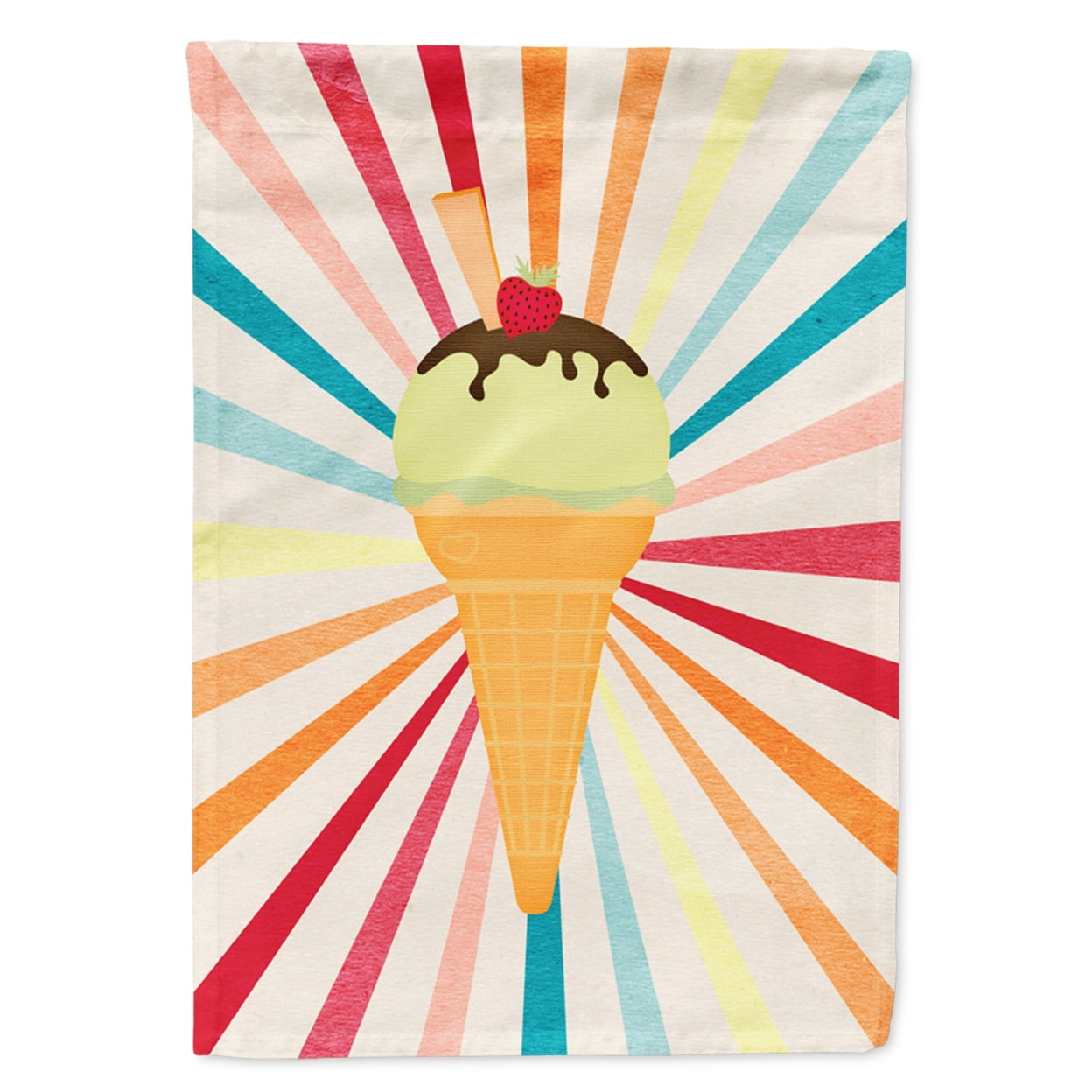 Carolines Treasures SB3102CHF Ice Cream with Strawberry on top Flag ...